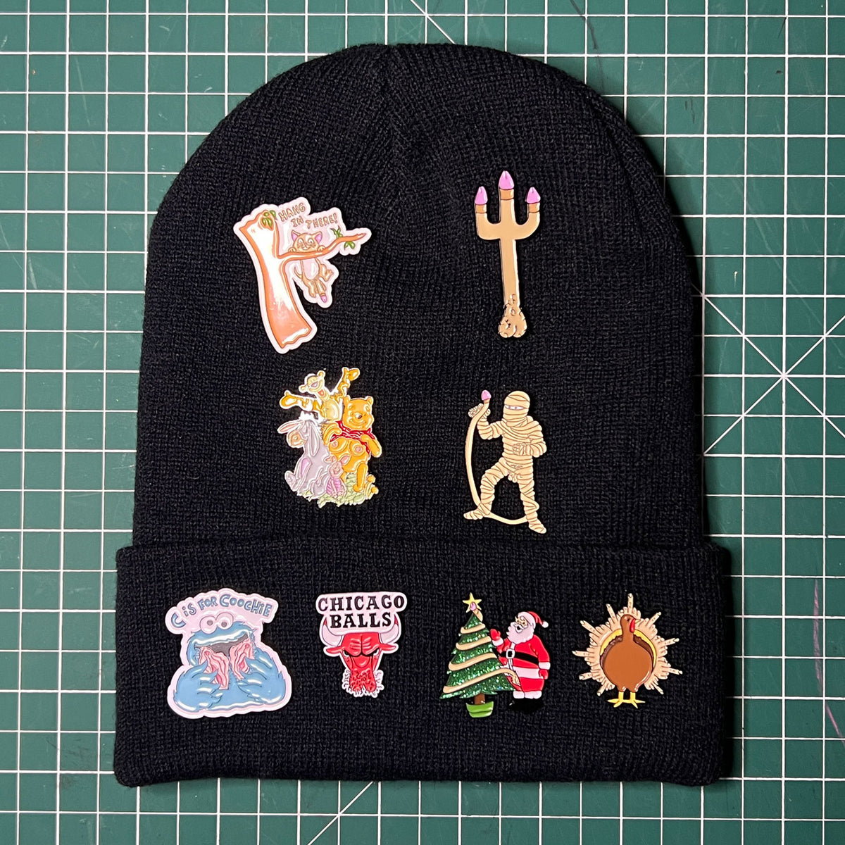 PIN COLLECTORS BEANIE (Black)VERY LIMITED HOLIDAY BONUS BUNDLE – POROUS ...