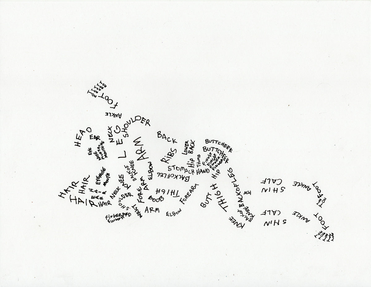 SET OF 4 ORIGINAL DRAWINGS HAND DRAWN WORDS – POROUS WALKER